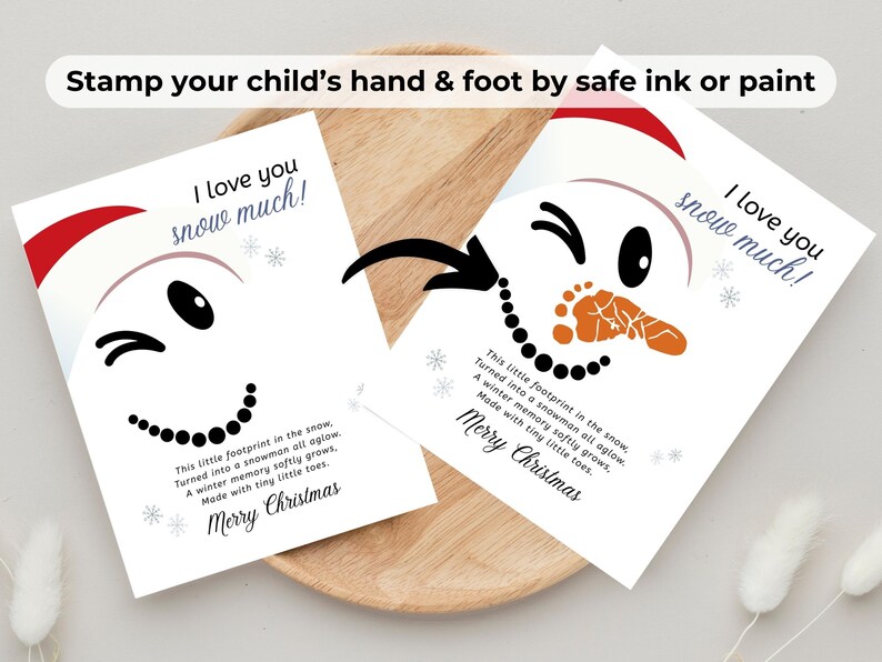Christmas Footprint Art Poem Kid: Snowman Footprint Craft Baby Toddler ...