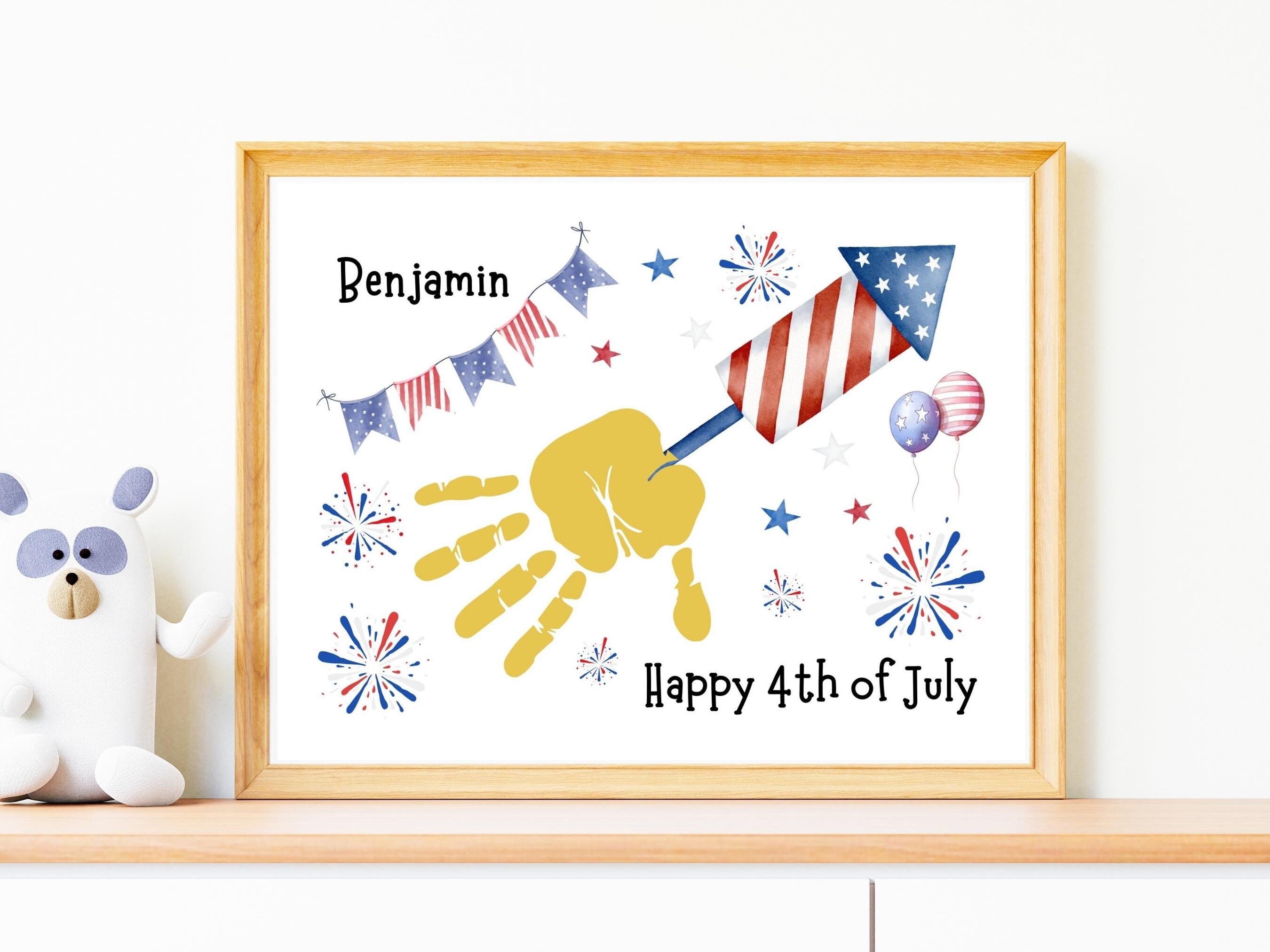 4th of July Handprint Art Kids Preschool Activity Printable Fourth of ...