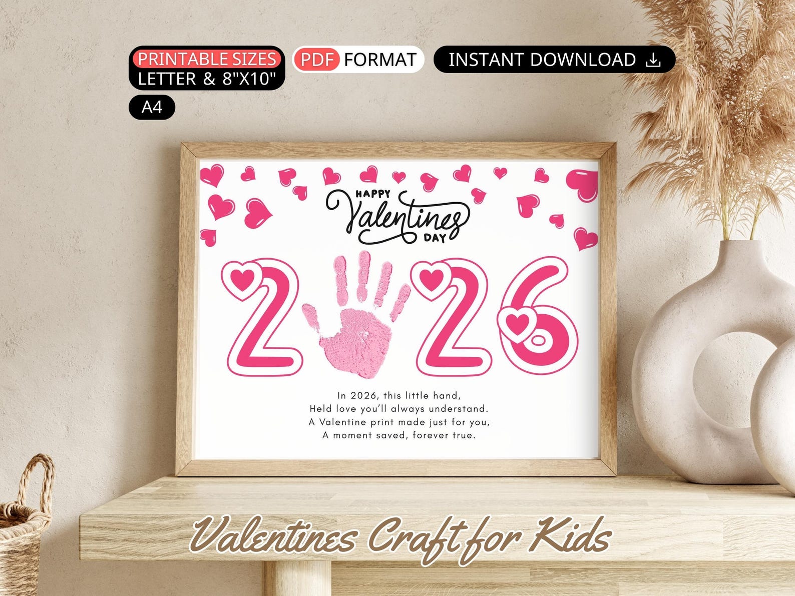 Valentines Day Handprint Art Poem Kid: 2026 Valentine Handprint Craft ...