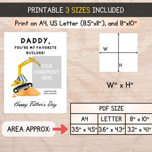 Fathers Day Handprint Craft Dad Construction Digger DIY Toddler ...