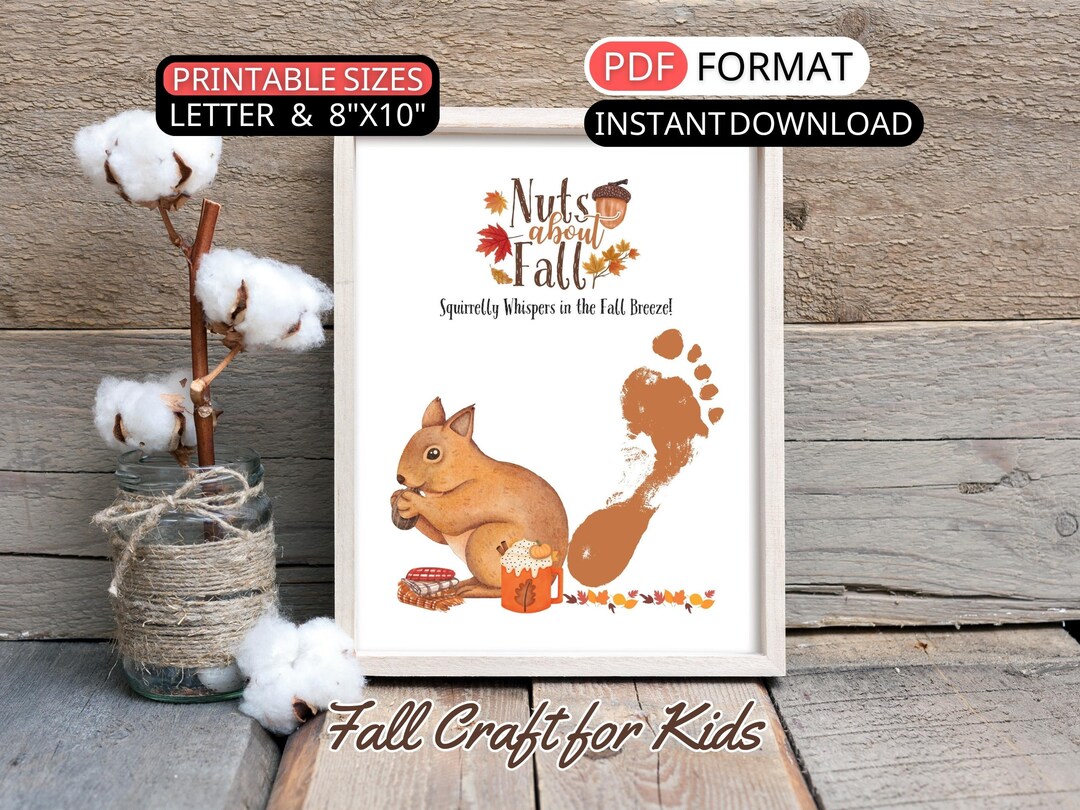 Fall Footprint Art Infant Craft Printable Preschool Activity Fall ...