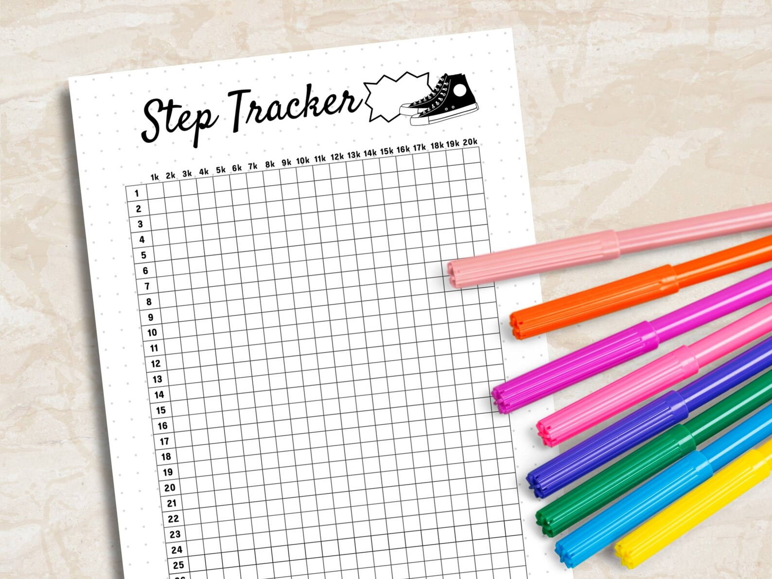 Step Tracker Monthly Fitness Goal Tracker: Printable Health Journal ...