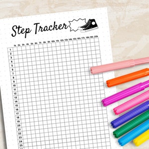 Step Tracker Monthly Fitness Goal Tracker: Printable Health Journal ...