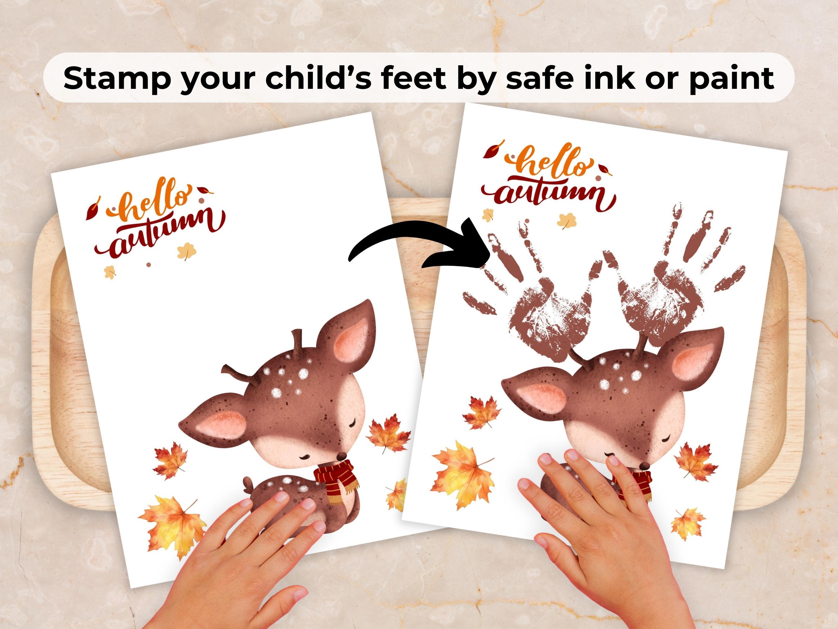 Fall Handprint Craft Printable Preschool Activity Fall Footprint Art ...