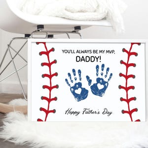 Fathers Day Handprint Craft Dad Baseball Handprint Art Printable Daddy ...