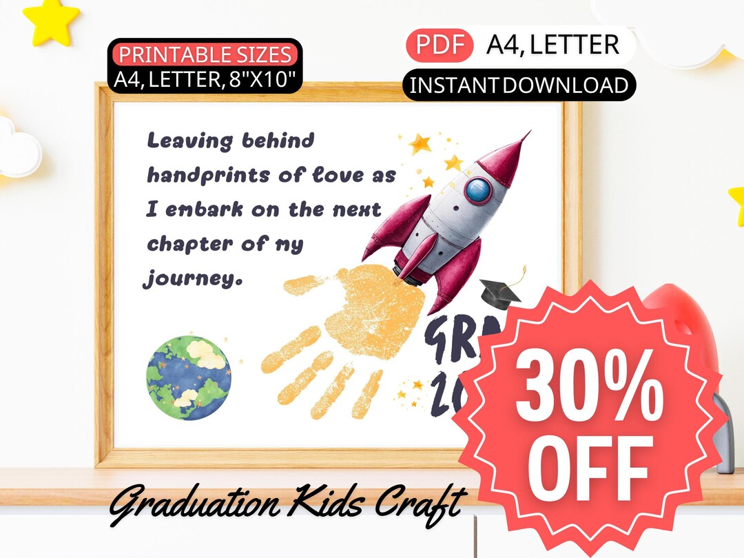 Last Day of Preschool Graduation Handprint Art Kids Diys Craft Activity ...