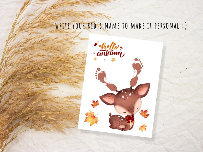 Fall Handprint Craft Printable Preschool Activity Fall Footprint Art ...