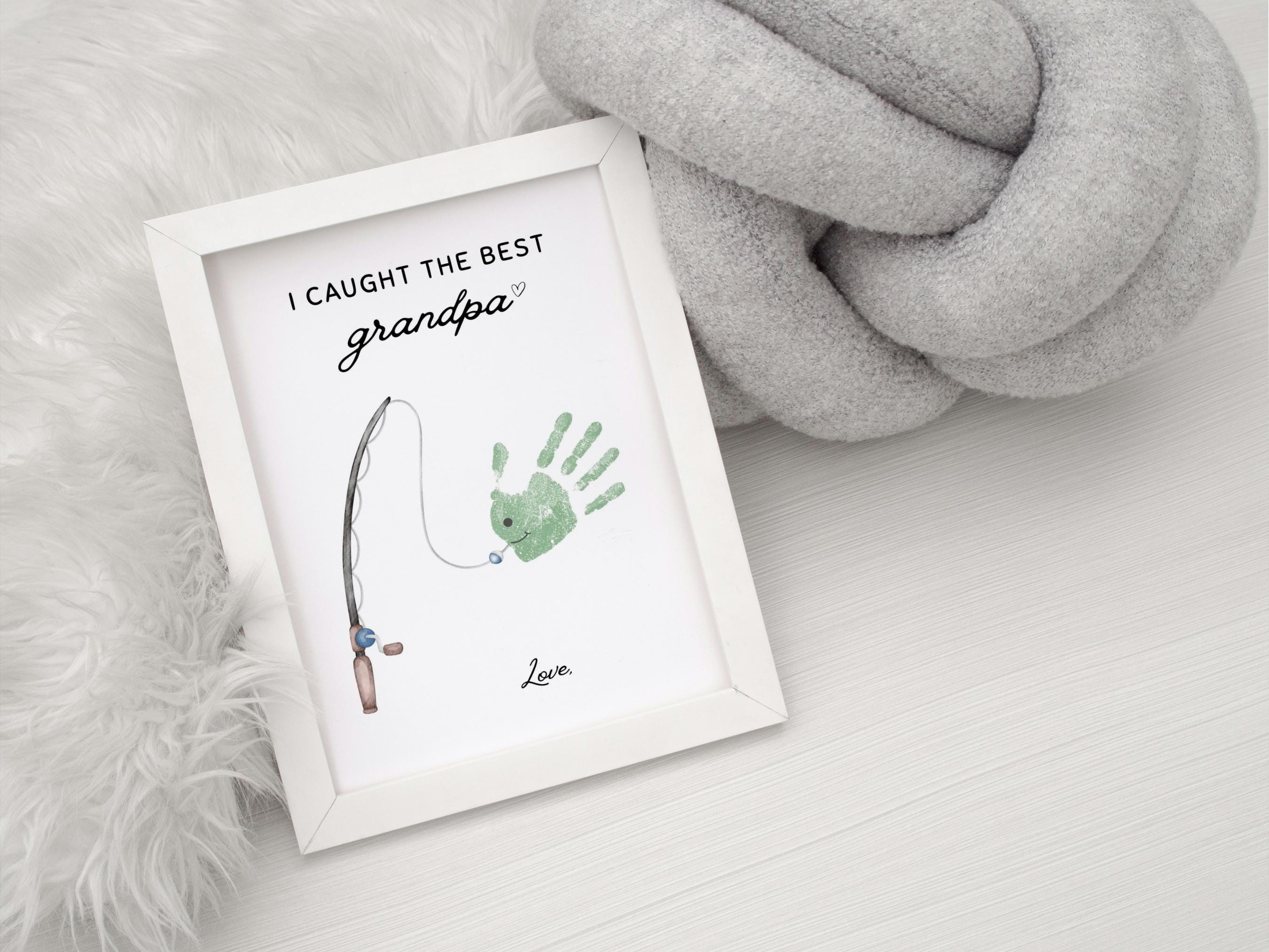 Grandpa Handprint Craft DIY Toddler Keepsake Fish Handprint Art ...