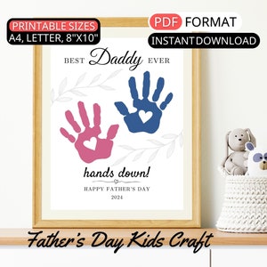 Best Daddy Hands Down Handprint Art Craft Kids Fathers Day Gifts Daddy ...