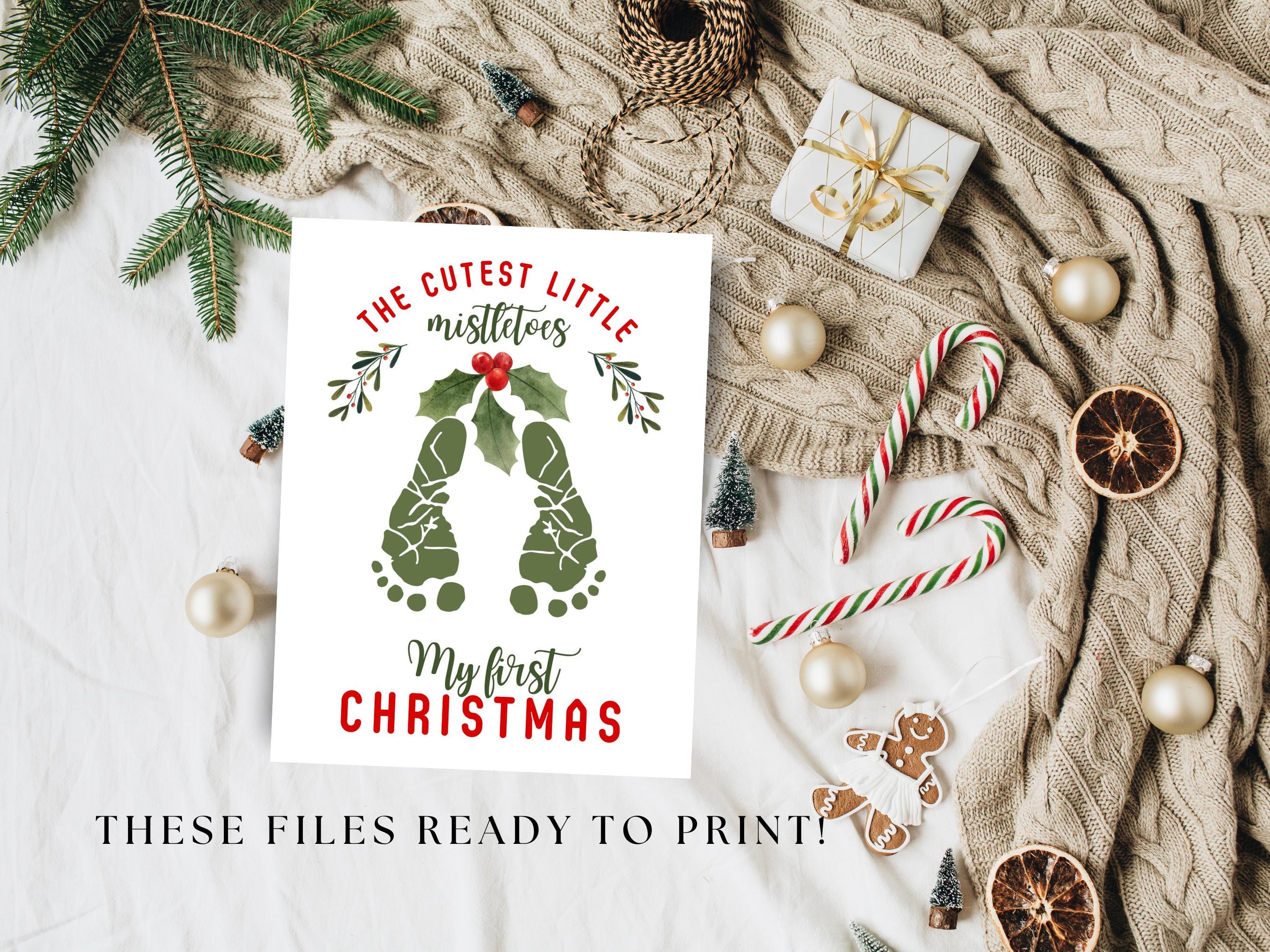 Christmas Footprint Art Kid: Mistletoes Footprint Craft Toddler ...
