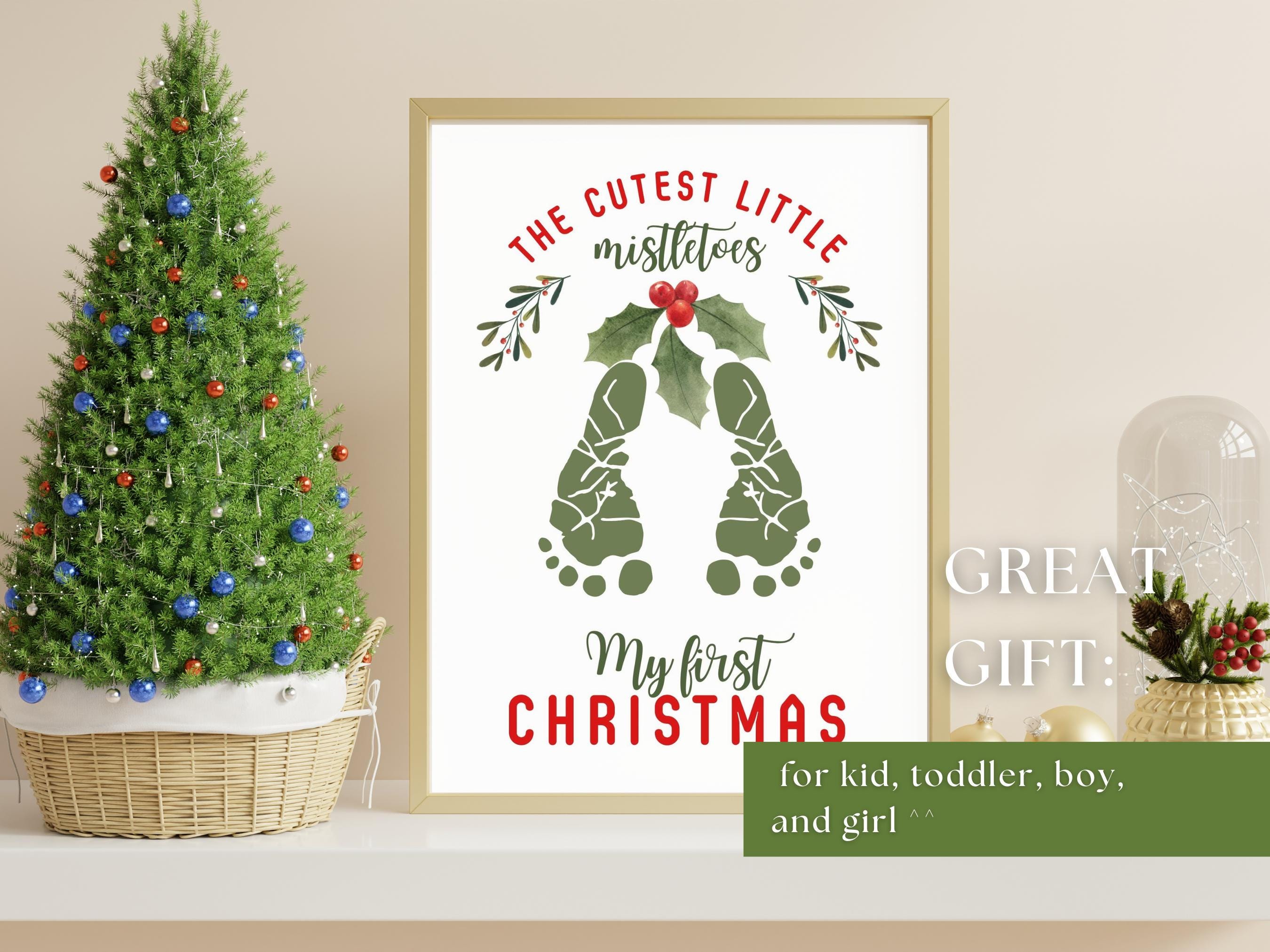 Christmas Footprint Art Kid: Mistletoes Footprint Craft Toddler ...