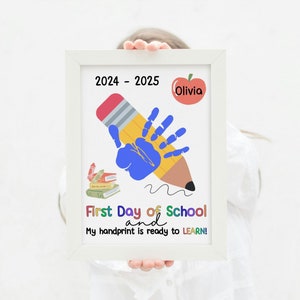 First Day of School Handprint Craft Kid Back to School Craft Preschool ...