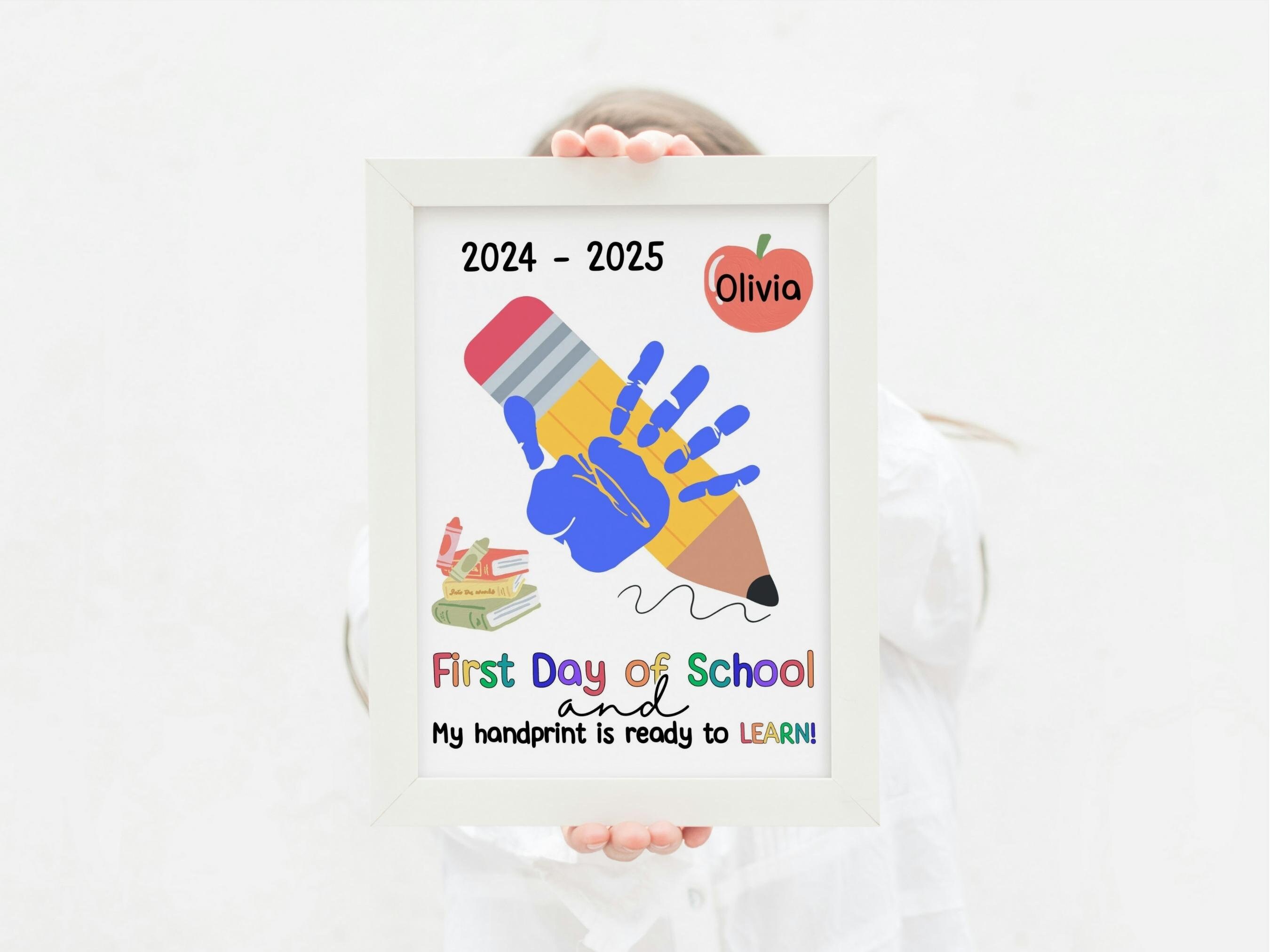First Day of School Handprint Craft Kid Back to School Craft Preschool ...
