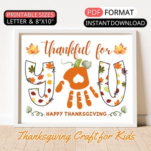 Thanksgiving Handprint Art Kid Fall Handprint Craft DIY Baby Keepsake ...