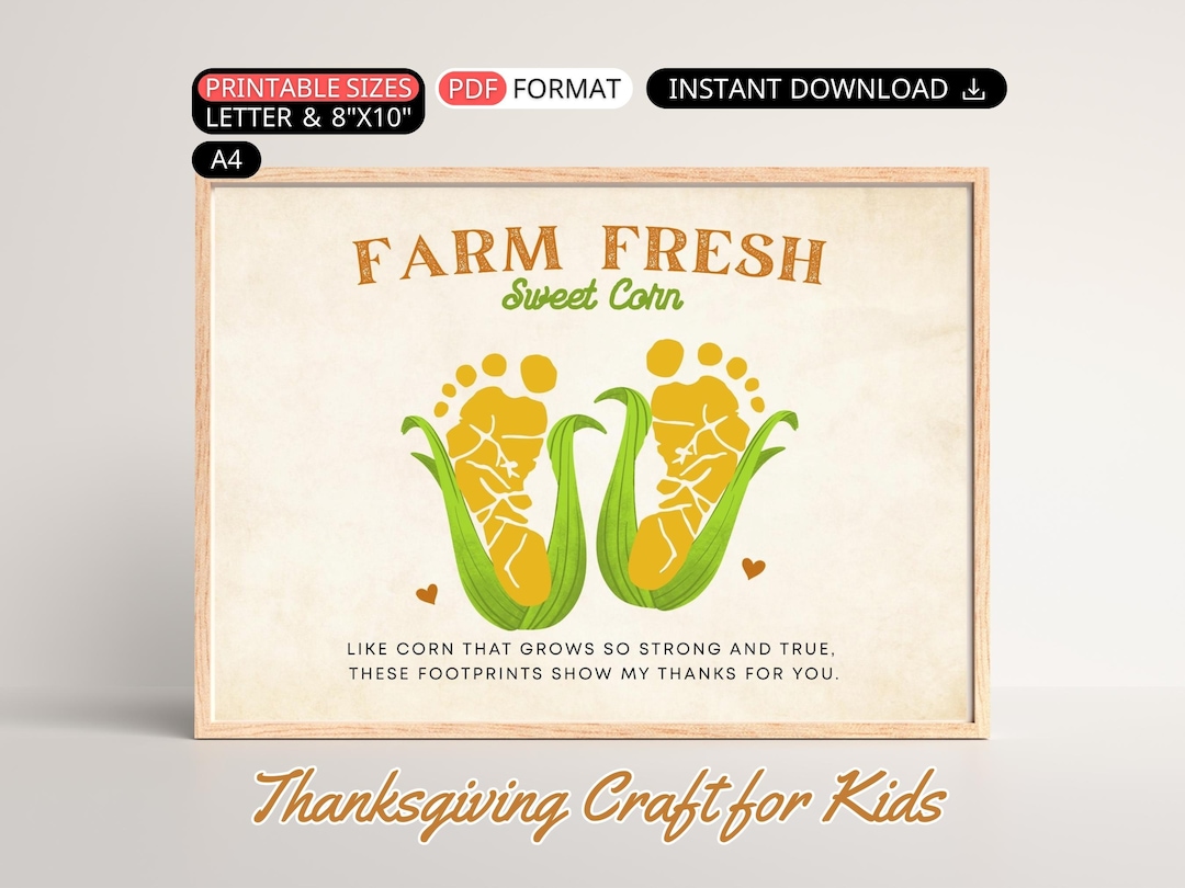 Sweet Corn Footprint Art Kid: Thanksgiving Footprint Craft DIY Baby ...
