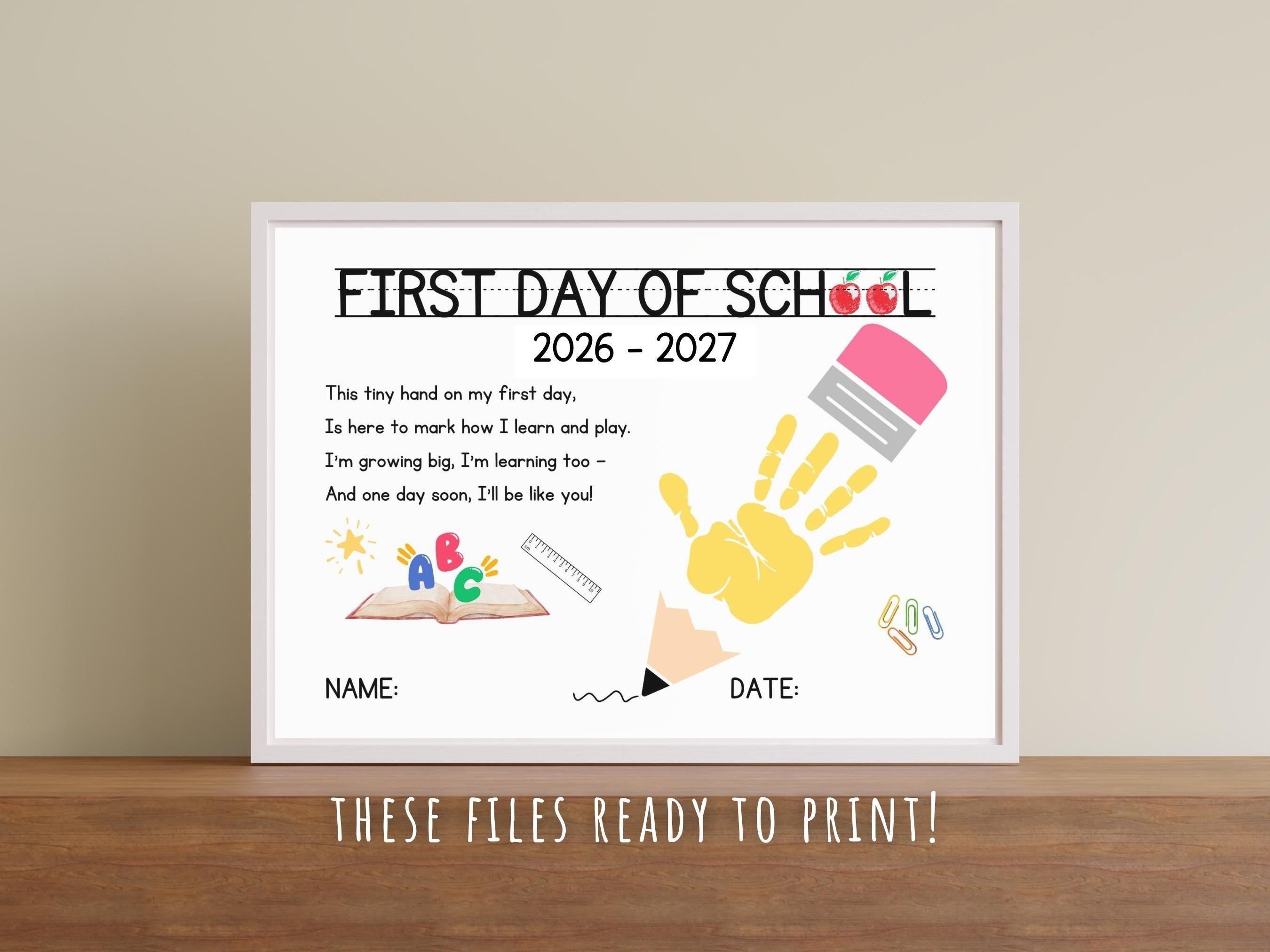 First Day of School Handprint Craft Toddler: Back to School Handprint ...