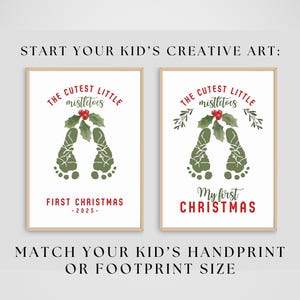 Christmas Footprint Art Kid: Mistletoes Footprint Craft Toddler ...