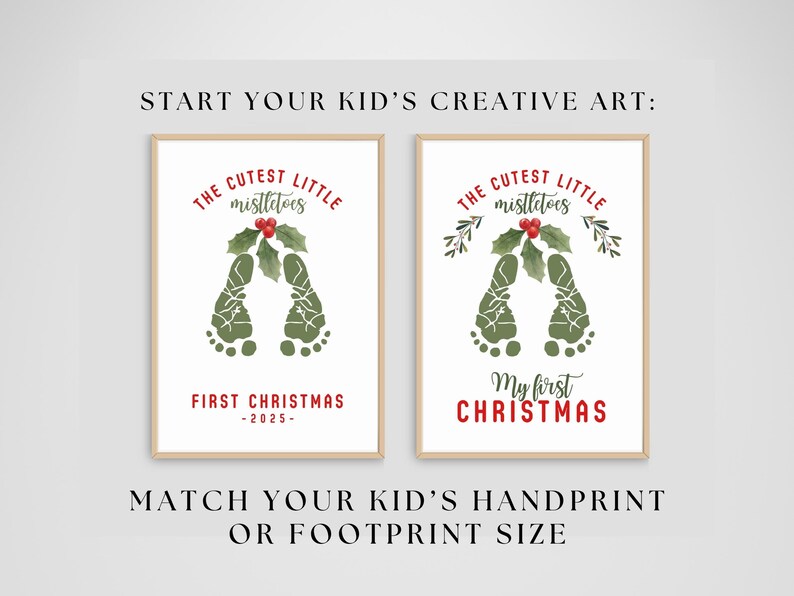 Christmas Footprint Art Kid: Mistletoes Footprint Craft Toddler ...