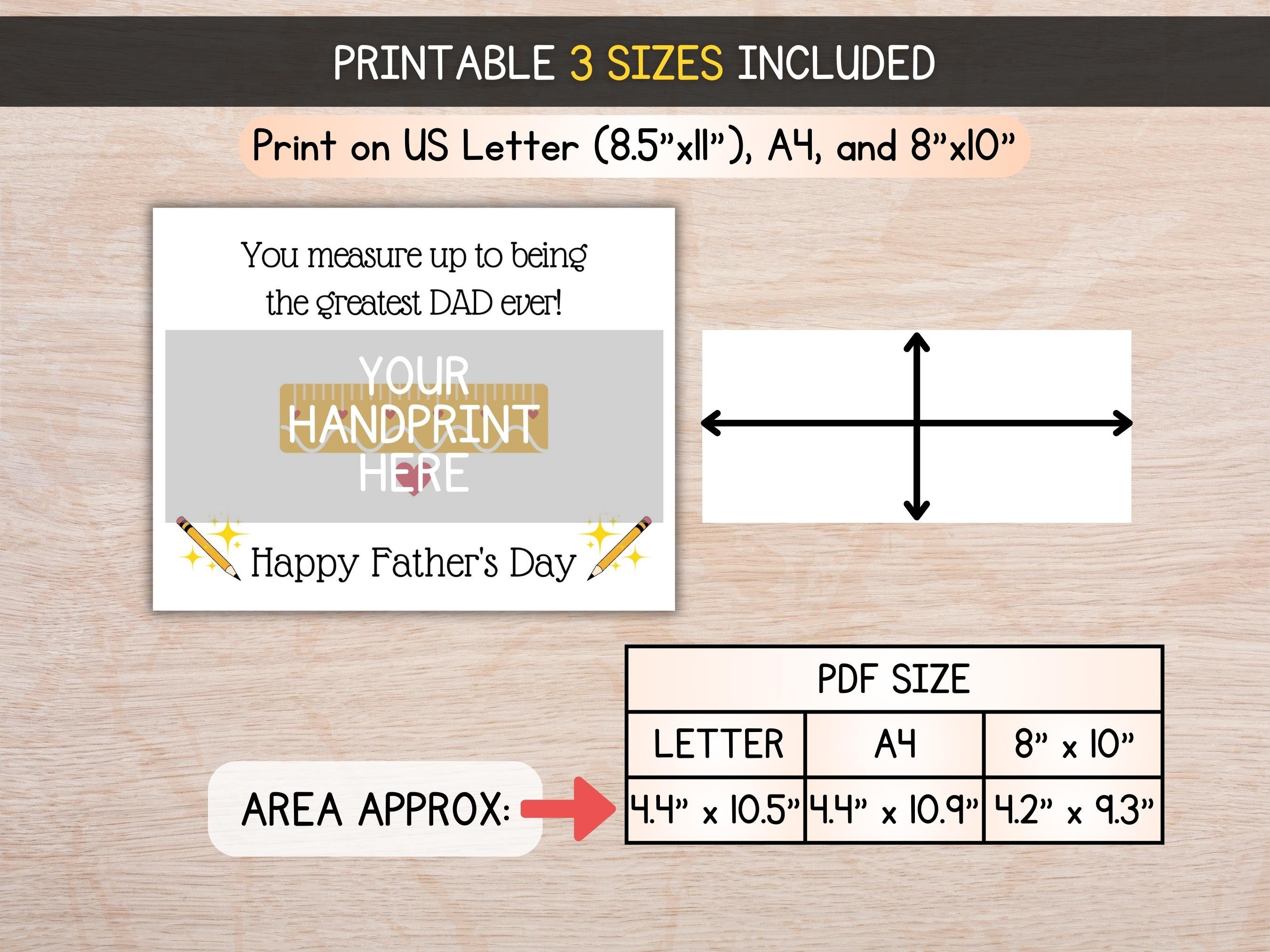 Ruler Measure Fathers Day Handprint Craft Kids Art Printable Activity ...