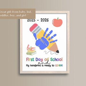 First Day of School Handprint Craft Printable Back to School Handprint ...