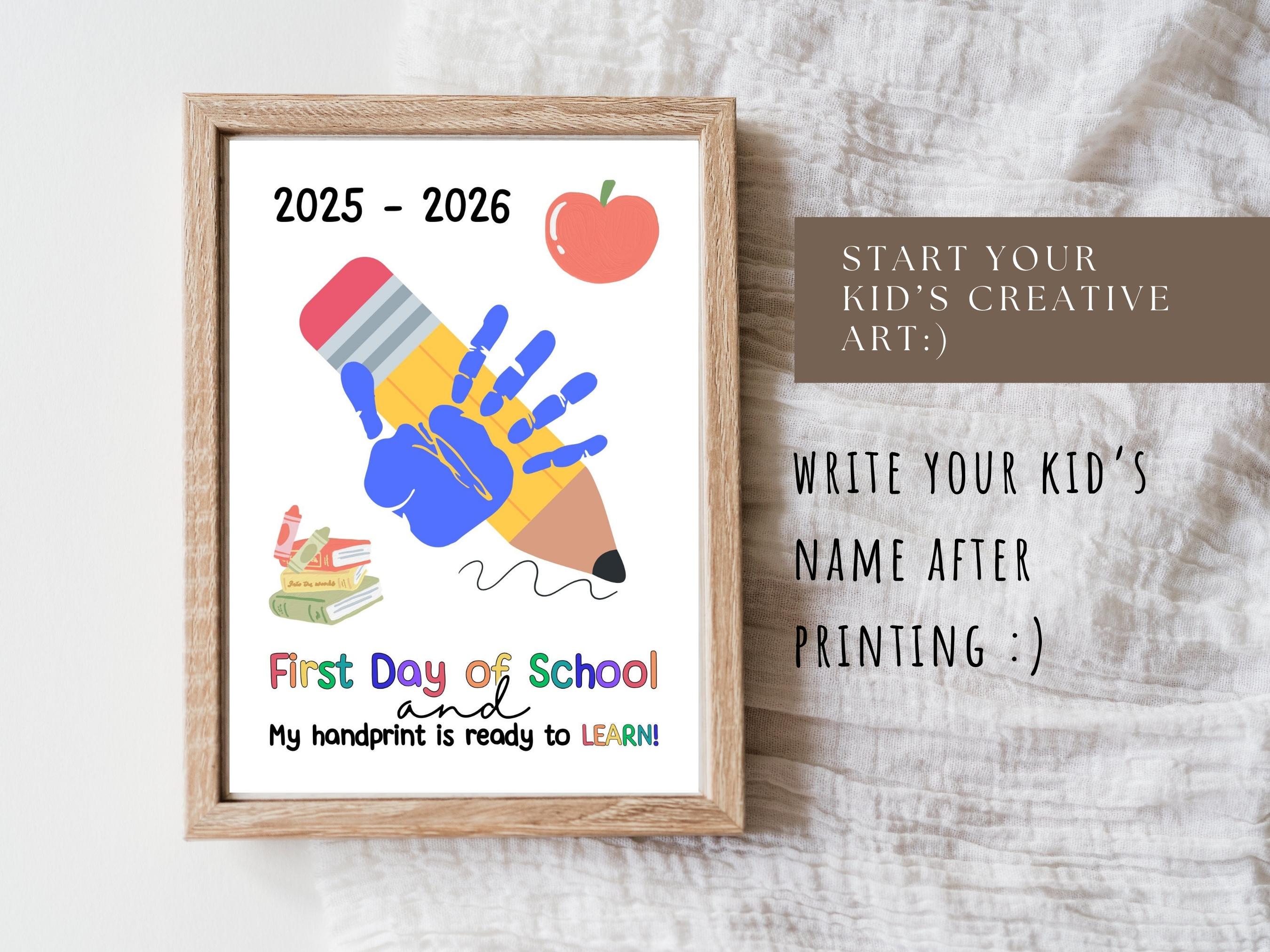 First Day of School Handprint Craft Printable Back to School Handprint ...