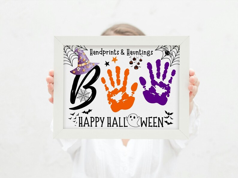 Halloween Handprint Art Kid Fall Handprint Craft Diys Kid Keepsakes ...