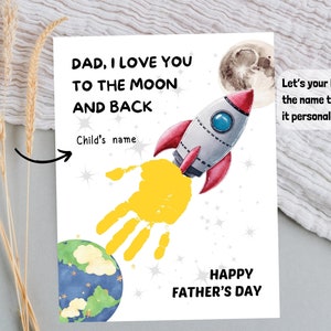 Fathers Day Handprint Craft Kids Art Printable Activity Preschool Gifts ...