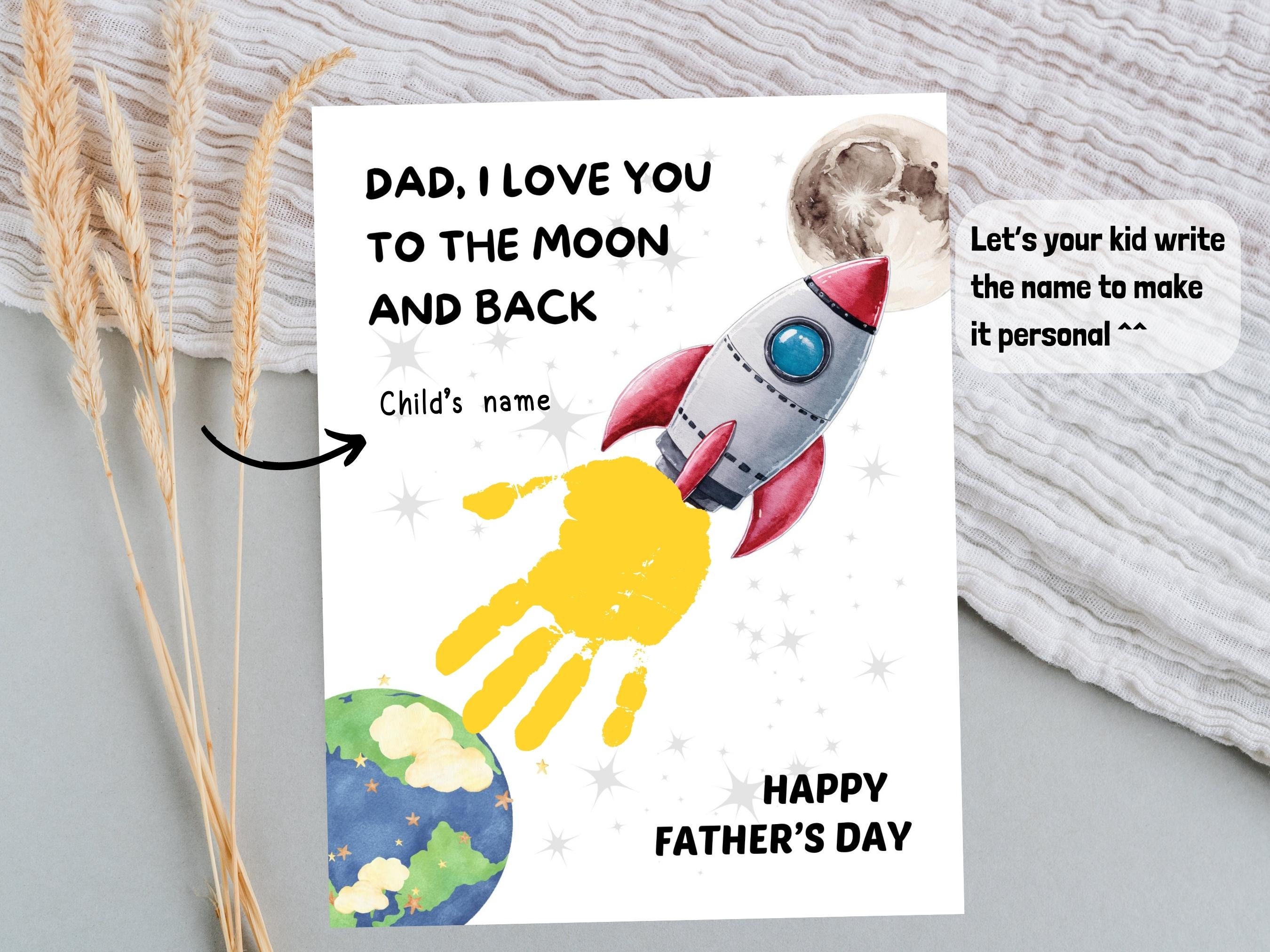 Fathers Day Handprint Craft Kids Art Printable Activity Preschool Gifts ...