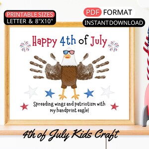 4th of July Handprint Art Kids Preschool Activity Printable Fourth of ...