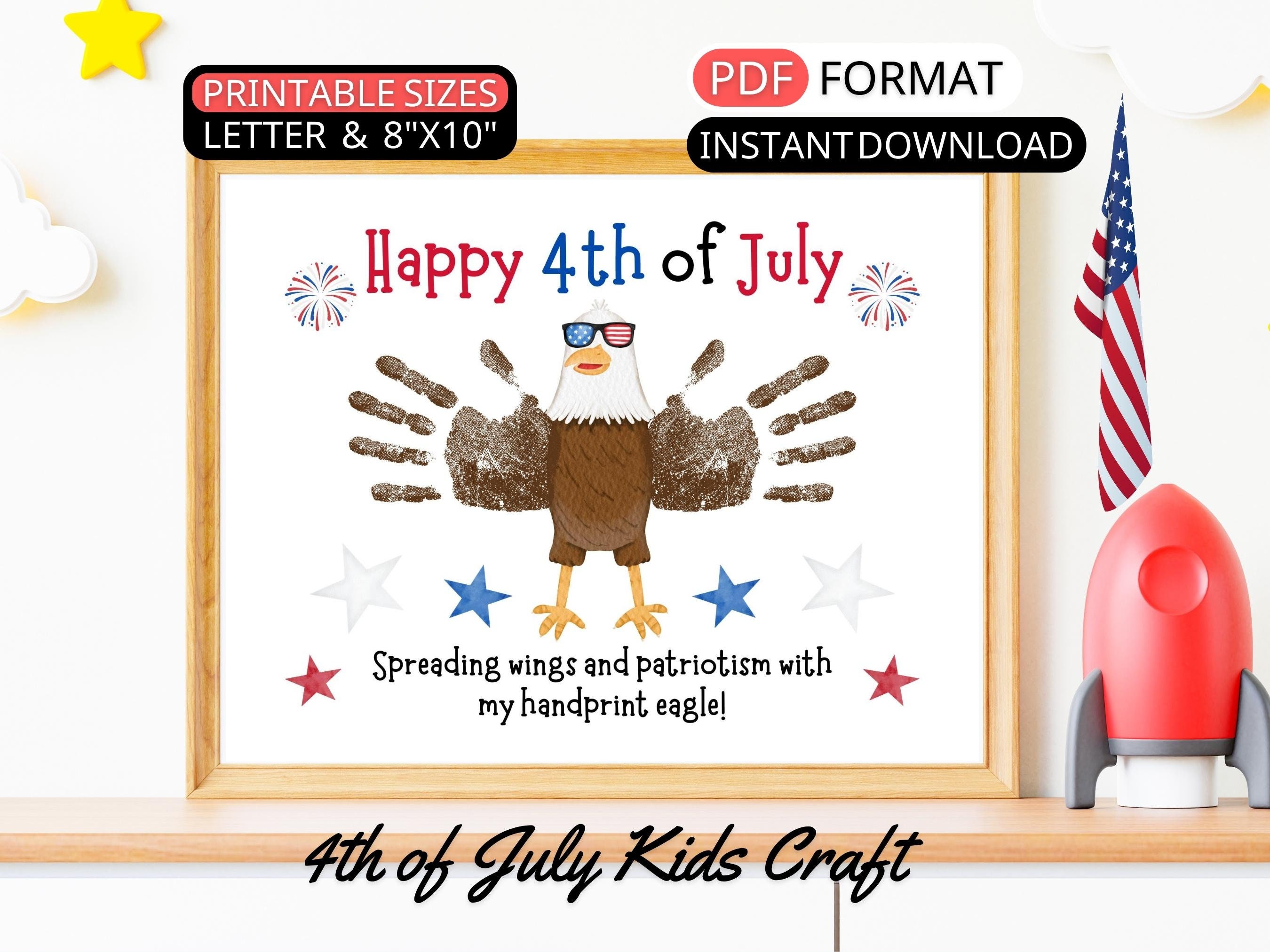 4th of July Handprint Art Kids Preschool Activity Printable Fourth of ...