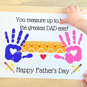 Ruler Measure Fathers Day Handprint Craft Kids Art Printable Activity ...
