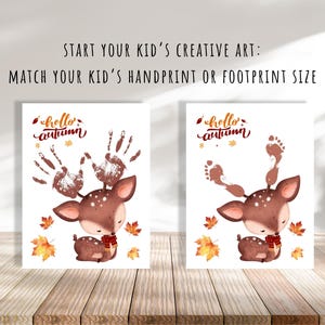 Fall Handprint Craft Printable Preschool Activity Fall Footprint Art ...