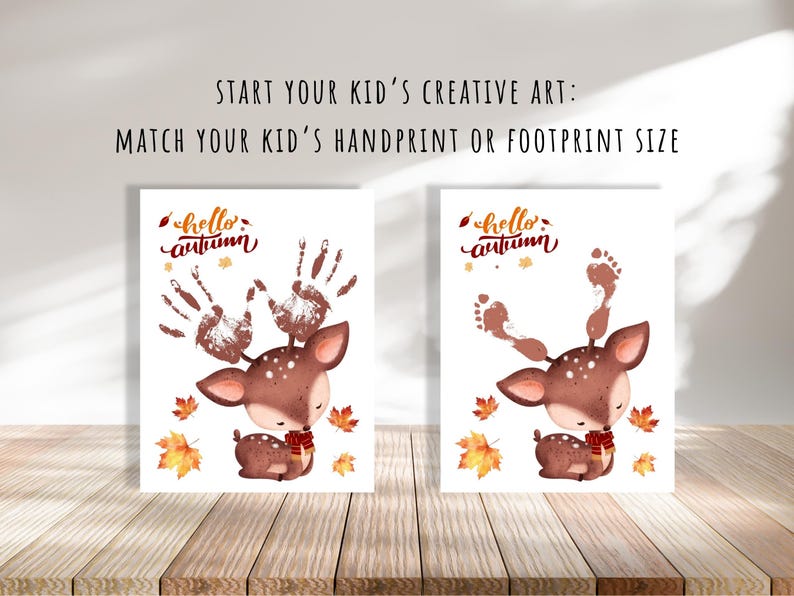 Fall Handprint Craft Printable Preschool Activity Fall Footprint Art ...