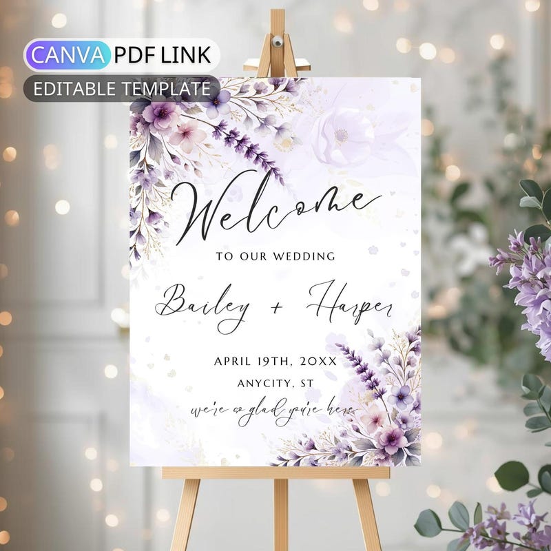 Purple Wedding Sign - Etsy