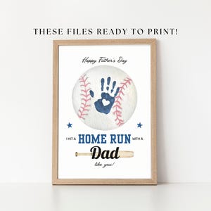 Fathers Day Baseball Handprint Craft DIY Toddler Baby Keepsake ...