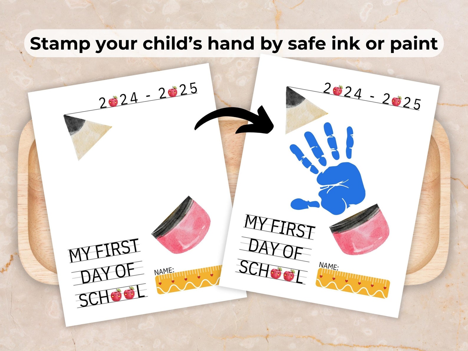 First Day of School Handprint Craft Kid Back to School Craft Preschool ...