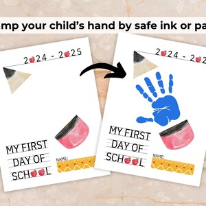 First Day of School Handprint Craft Kid Back to School Craft Preschool ...