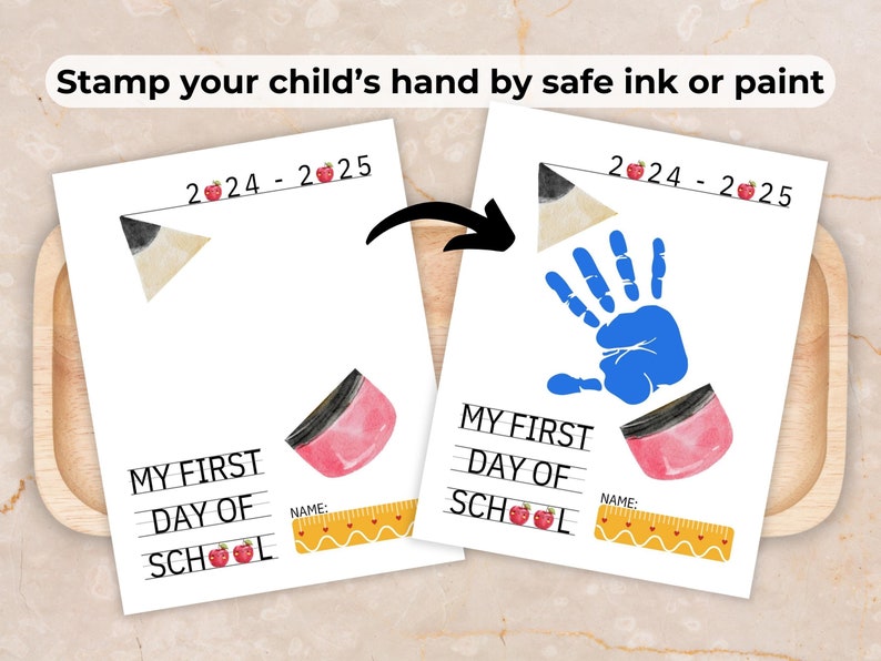 First Day of School Handprint Craft Kid Back to School Craft Preschool ...