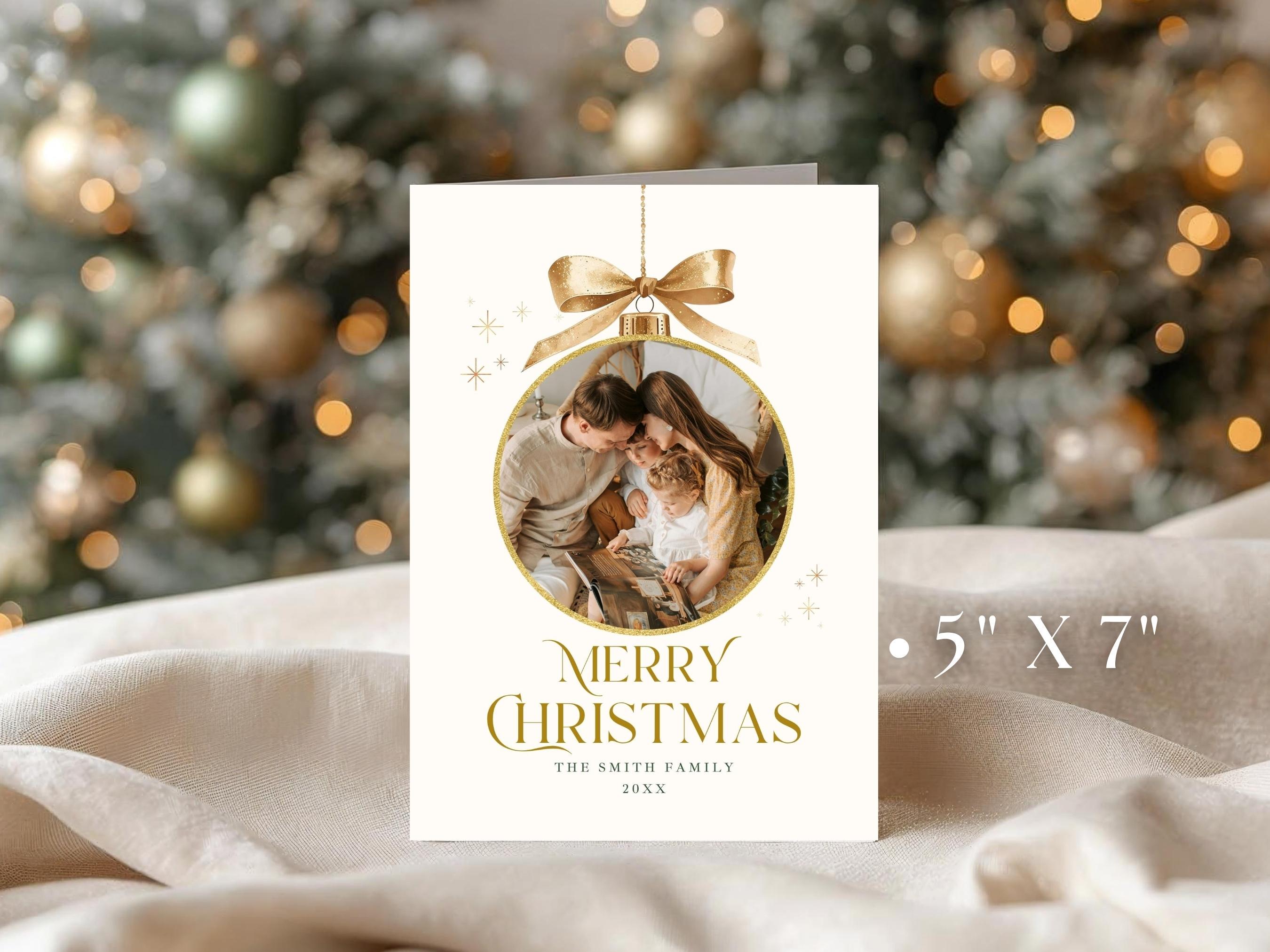 Elegant Christmas Photo Card Template: Minimalist Holiday Photo Card ...