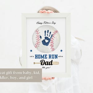 Fathers Day Baseball Handprint Craft DIY Toddler Baby Keepsake ...