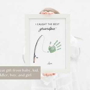 Grandpa Handprint Craft DIY Toddler Keepsake Fish Handprint Art ...