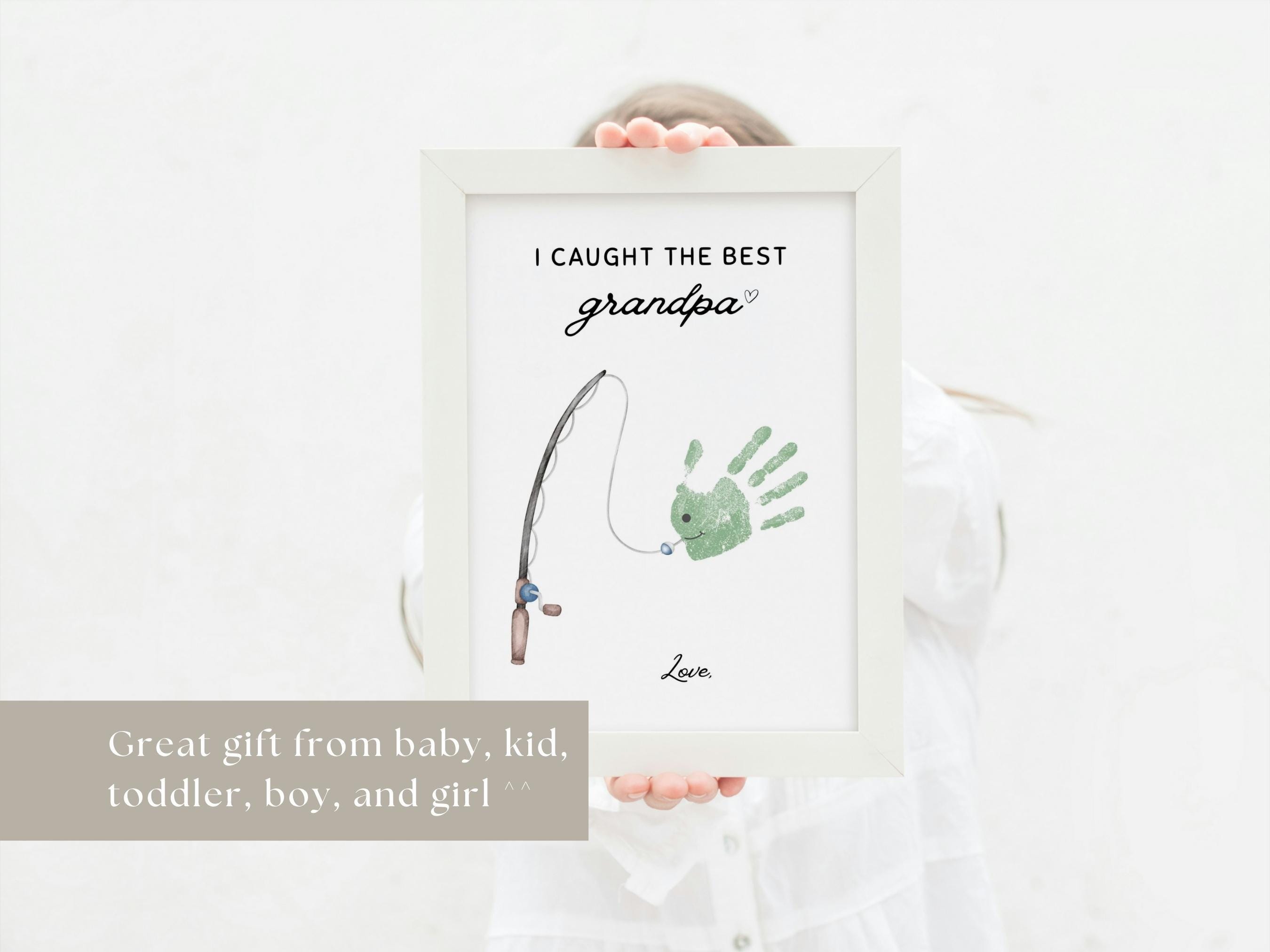 Grandpa Handprint Craft DIY Toddler Keepsake Fish Handprint Art ...