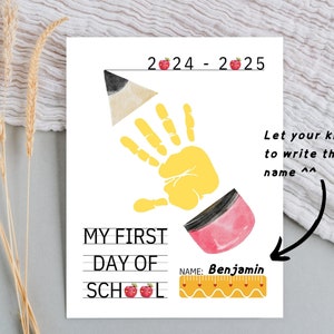 First Day of School Handprint Craft Kid Back to School Craft Preschool ...
