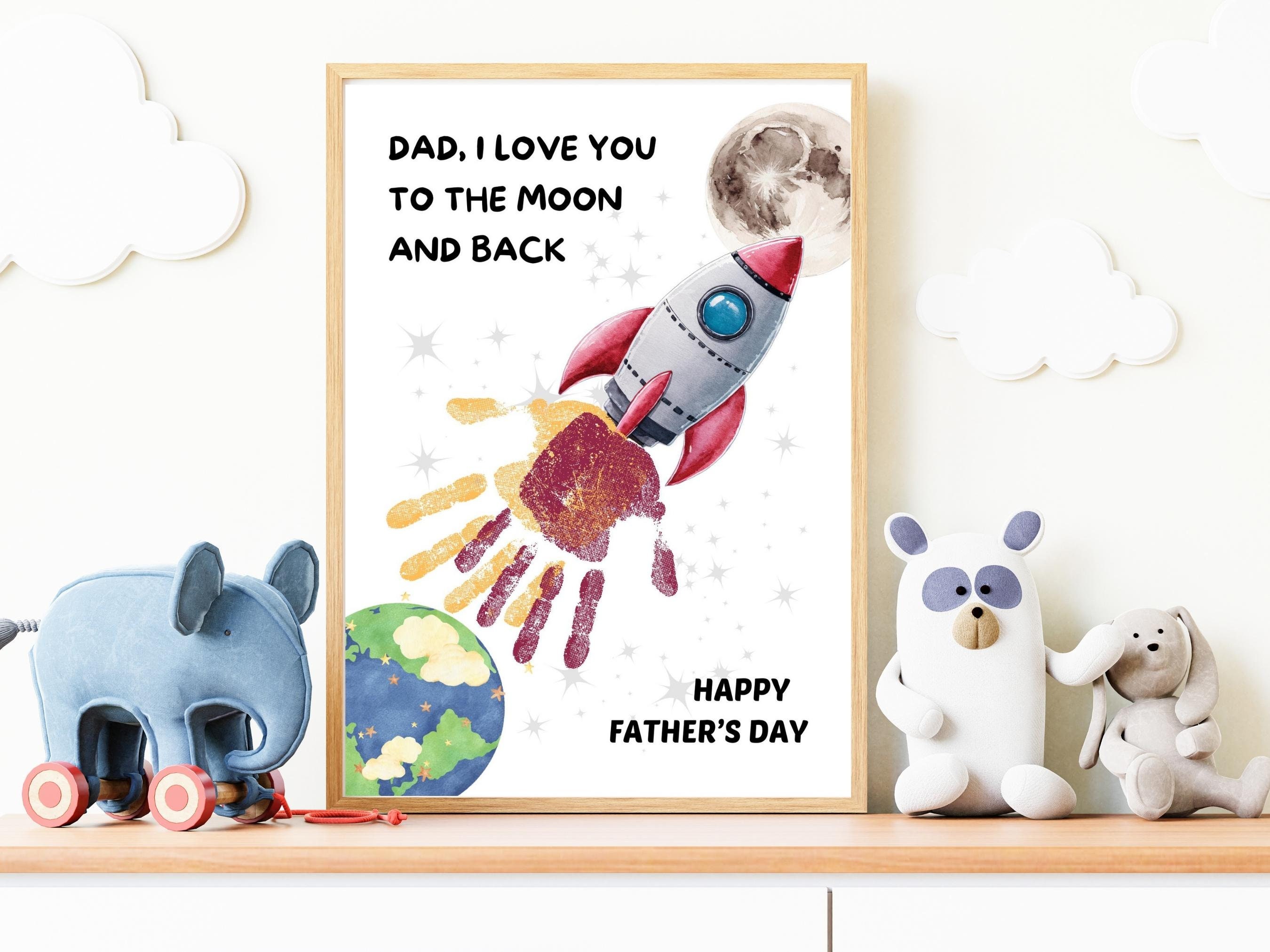 Fathers Day Handprint Craft Kids Art Printable Activity Preschool Gifts ...