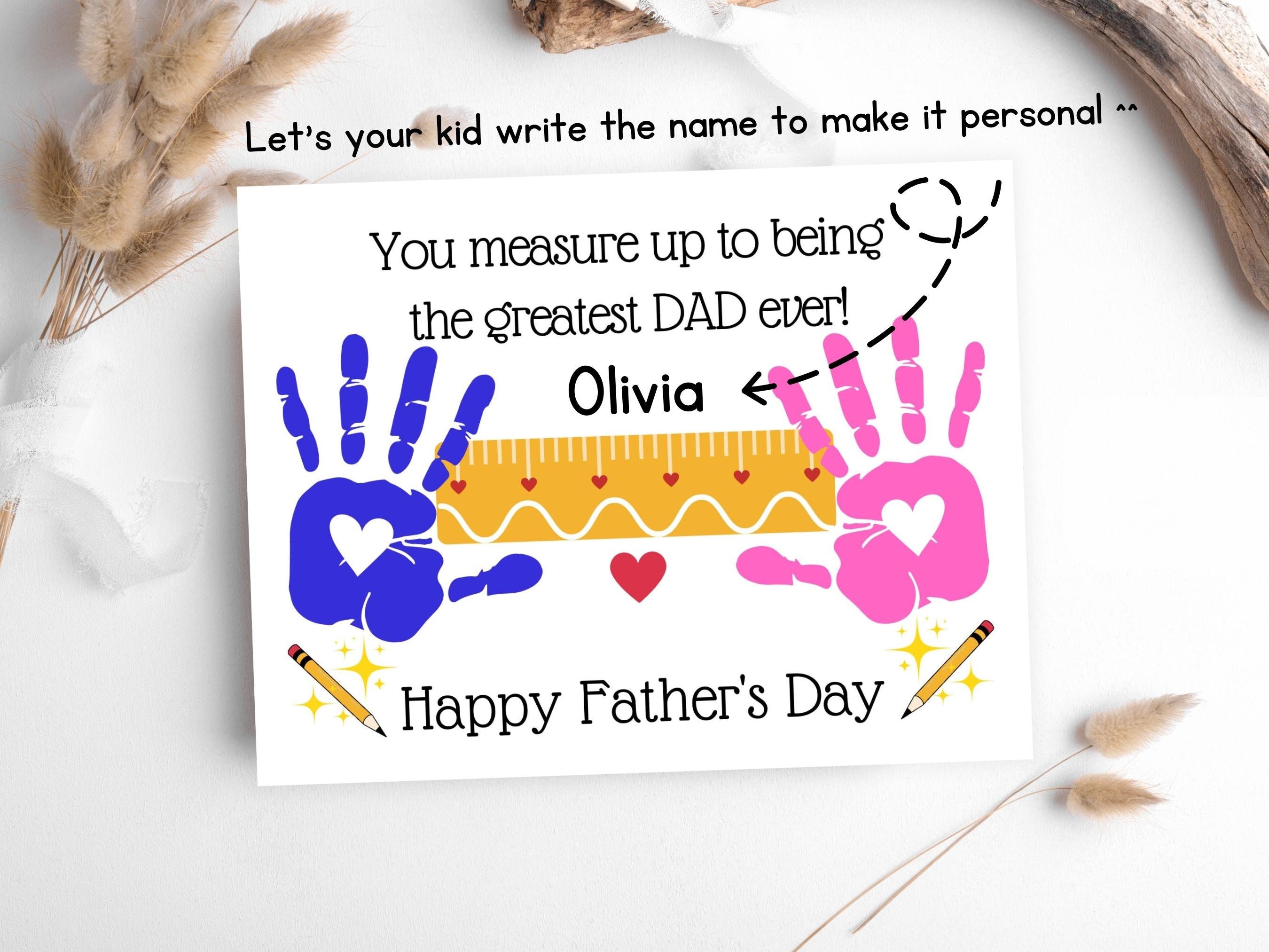 Ruler Measure Fathers Day Handprint Craft Kids Art Printable Activity ...
