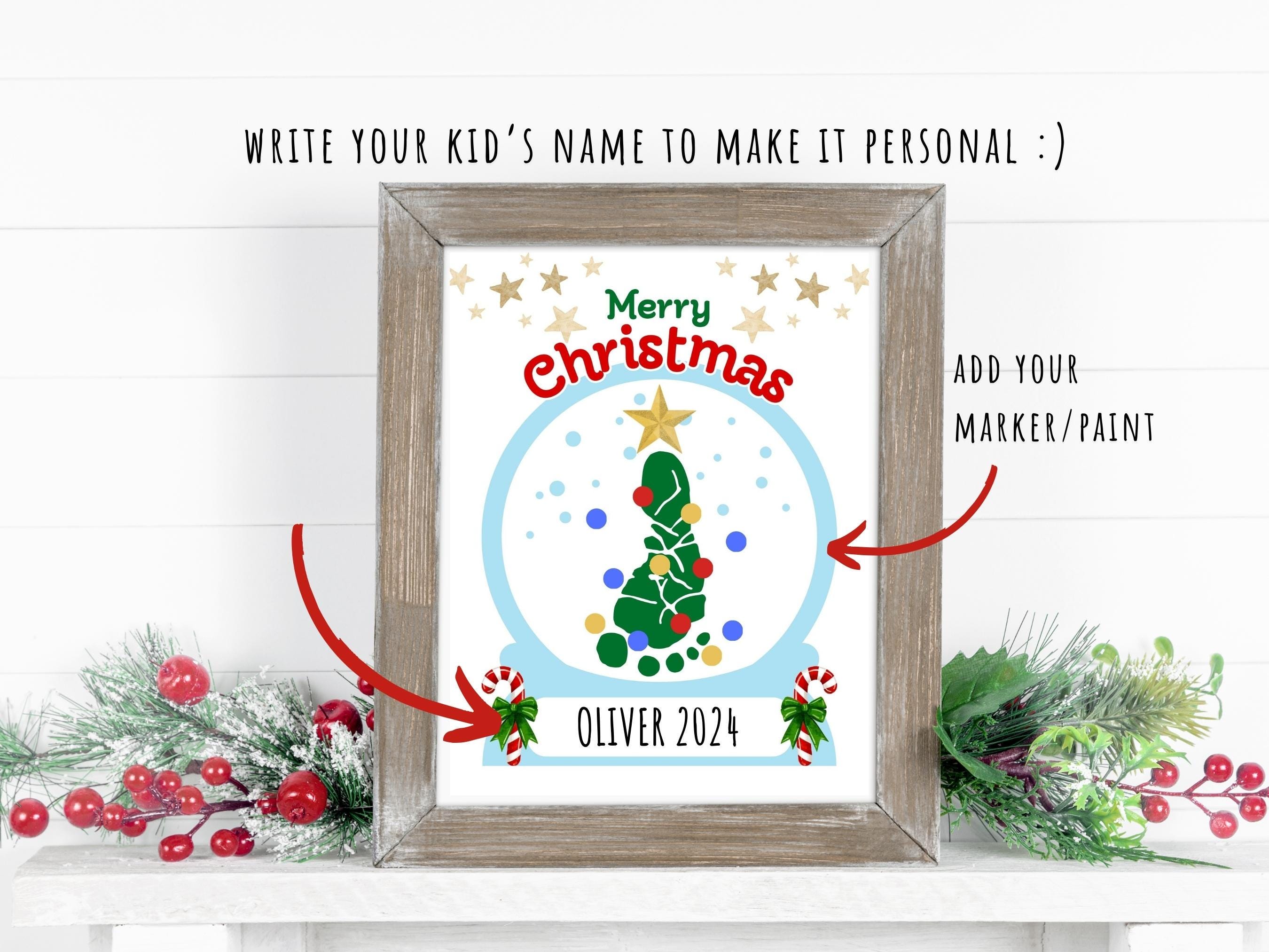 Christmas Handprint Art Kid Christmas Snow Globe Handprint Craft DIY ...