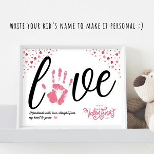 Valentines Day Handprint Craft DIY Toddler Keepsakes Gift Printable ...
