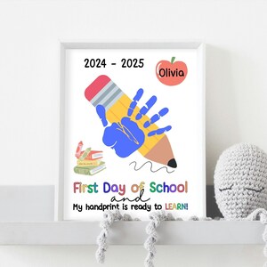 First Day of School Handprint Craft Kid Back to School Craft Preschool ...