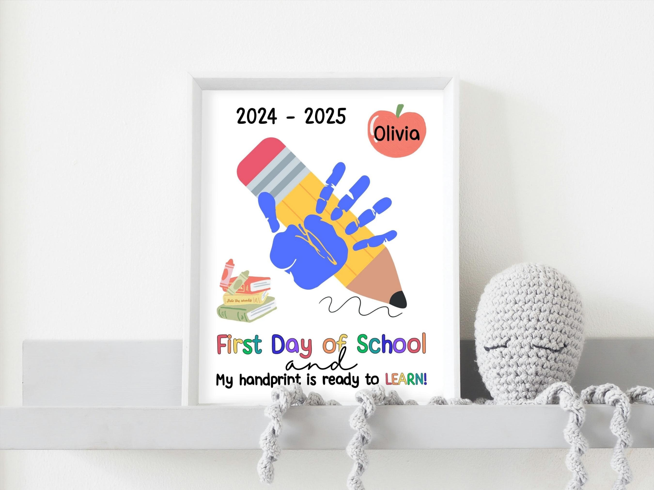 First Day of School Handprint Craft Kid Back to School Craft Preschool ...