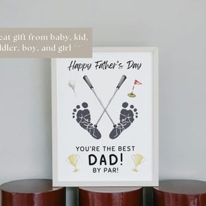 Fathers Day Golf Footprint Craft Printable Best Dad by Par Gift DIY ...